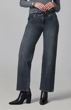 LOLA DENIM Miro Mid-rise Straight Jeans - Grey