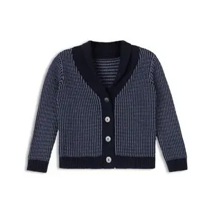 ELY'S & CO. Striped Knit Cardigan - Navy/blue