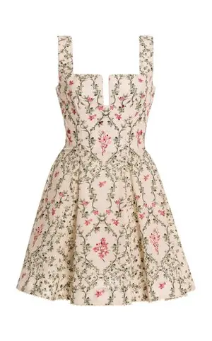 Agua Bendita Cotton Mini Dress With Floral - Print
