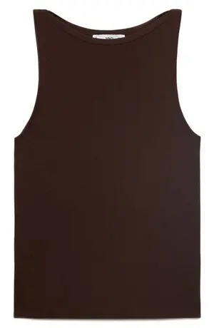 Mango Fitted Knit Tank - Chocolate