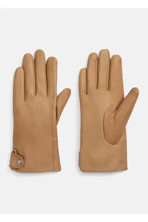 Vince Cashmere-lined Leather Snap Gloves