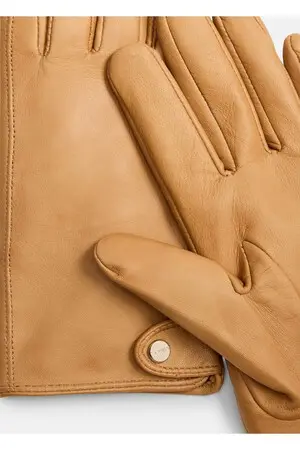 Vince Cashmere-lined Leather Snap Gloves