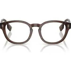Burberry 49mm Round Eyeglasses - Brown/demo Lens