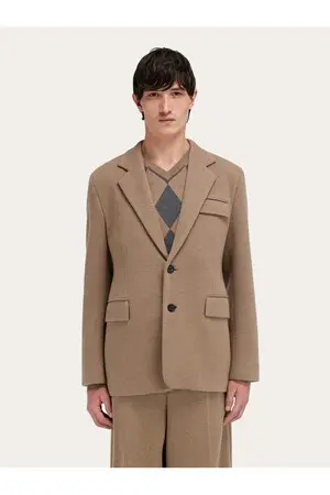 FERRAGAMO Jersey Interlock Blazer - Natural