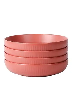 STONE + LAIN Logan Stoneware 4-piece Bowl Set - Terracotta