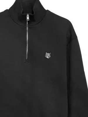 Maison Kitsuné Zip-up Fox Head Sweatshirt - Black