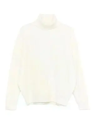 MADELEINE THOMPSON Turtleneck Ribbed Knit Sweater
