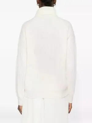 MADELEINE THOMPSON Turtleneck Ribbed Knit Sweater