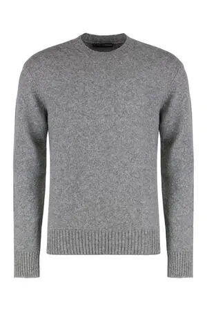 Dolce & Gabbana Round Neck Wool-Blend Sweater - Grey