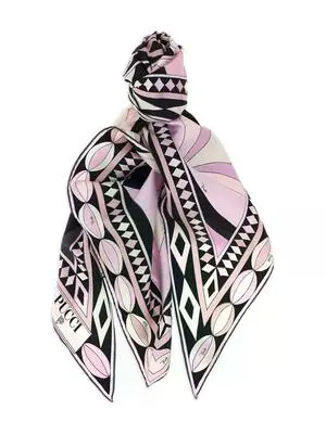 Emilio Pucci Printed Silk Triangle Scarf - Pink