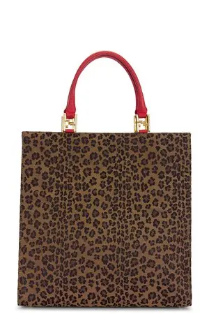 Fendi Leopard Print Tote Bag - Brown