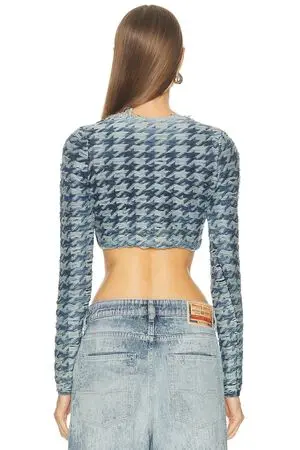 DIESEL Cropped Houndstooth Cardigan