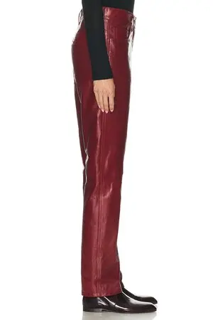 Khaite Callum Lambskin Leather Pant - Garnet
