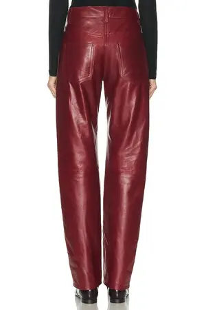 Khaite Callum Lambskin Leather Pant - Garnet