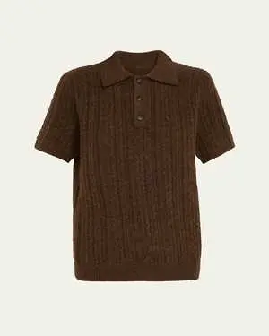 MAISON MARGIELA Short-sleeve Cable-knit Polo Shirt