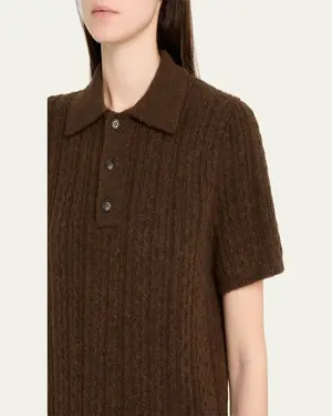 MAISON MARGIELA Short-sleeve Cable-knit Polo Shirt