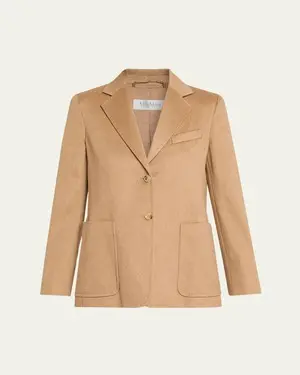 Max Mara Belluno Single-Breasted Wool Jacket - Camel