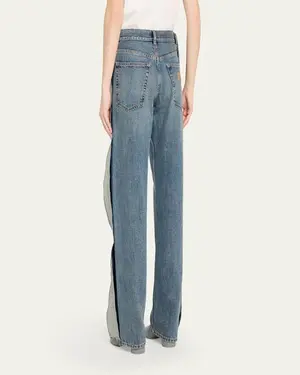 MAISON MARGIELA Deconstructed Straight-leg Jeans - Blue