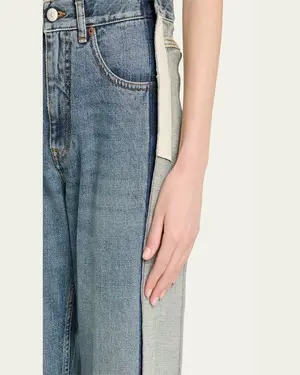 MAISON MARGIELA Deconstructed Straight-leg Jeans - Blue