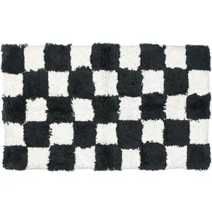 MACKENZIE-CHILDS Checkerboard Bath Rug - Black