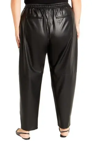 City Chic Mia Faux Leather Straight Leg Pants