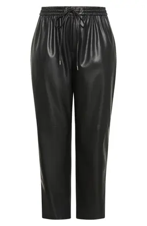 City Chic Mia Faux Leather Straight Leg Pants