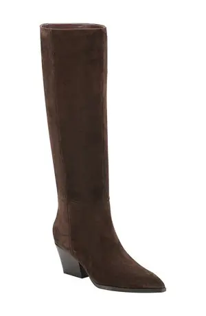 Marc Fisher Tarrie Tall Block Heel Boot - Dark Brown 201