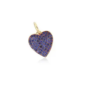 THE LOVERY FINE JEWELRY Heart Charm With Blue Sapphires - Blue Sapphire
