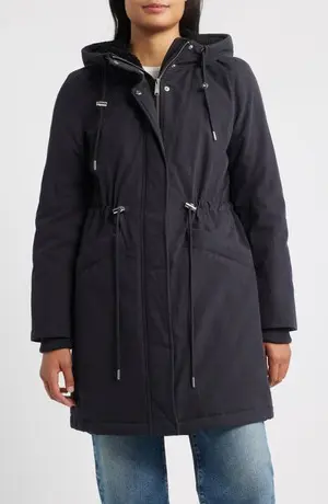 Sam Edelman Faux Shearling Lined Anorak - Black