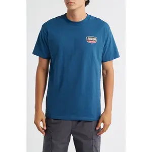 Brixton Regal Cotton Logo Graphic T-shirt - Harbor Blue/black/stone