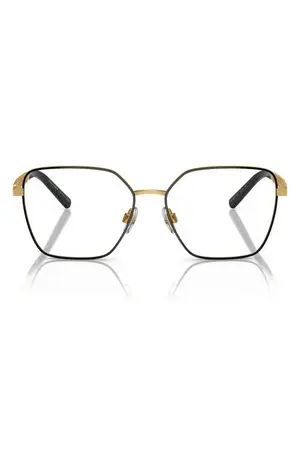 Dolce & Gabbana 54mm Square Optical Eyeglasses - Gold/black/demo Lens