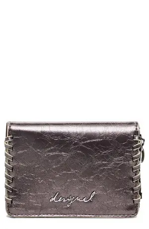 Desigual Medium Faux Leather Wallet - Silver