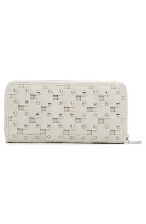 Desigual Embossed Faux Leather Long Wallet - Light Gray
