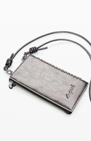 Desigual Metallic Faux Leather Crossbody Bag