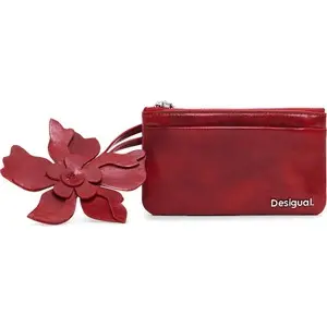 Desigual Faux Leather Zip Wallet - Red