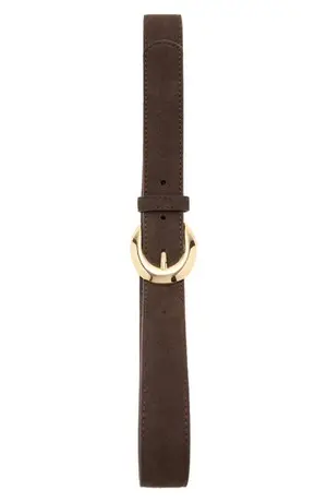 Mango Oval Buckle Suede Belt