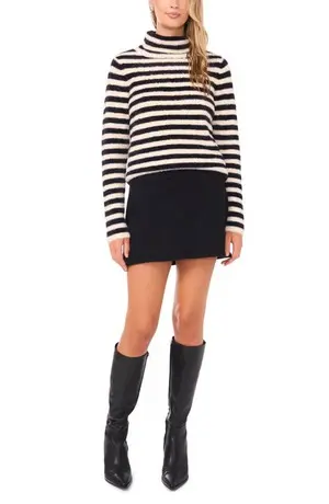Vince Camuto Striped Turtleneck Sweater