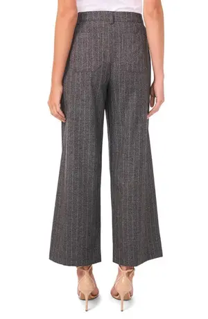 Vince Camuto Stripe Patch Pocket Crop Wide Leg Pants