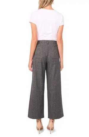 Vince Camuto Stripe Patch Pocket Crop Wide Leg Pants