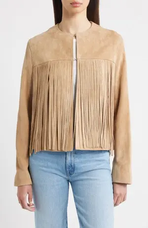 Fleurette Suede Fringe Jacket