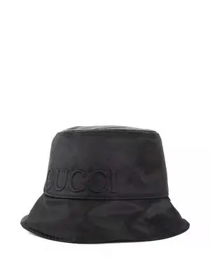 Gucci Logo-embroidered Bucket Hat - Black