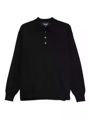 Comme Des Garçons Long-sleeved Polo Shirt - 2 Black