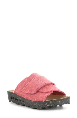 Fly London Clavi Wool Felt Slide Sandal - Ruby Red