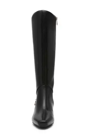 Anne Klein Knee High Boots - Black Smooth