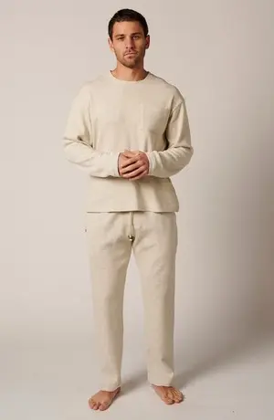 LEISURE LAB Cozy Cotton Sweatpants - Marshmellow