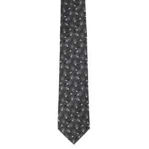 Trafalgar Venom Spider Web Motif Novelty Silk Necktie - Black