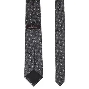 Trafalgar Venom Spider Web Motif Novelty Silk Necktie - Black