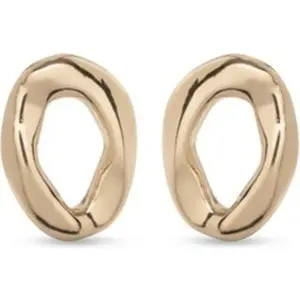 UNODE50 Sculpted Link Hoop Earrings - Gold