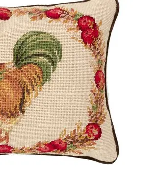 C&F HOME Harvest Rooster Needlepoint Accent Pillow