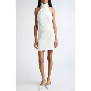 COURREGES Feather Thread Halter Minidress
